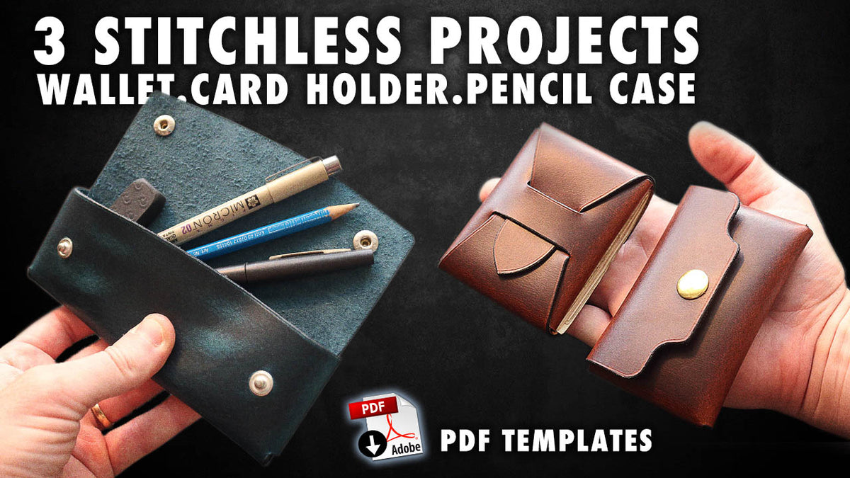 3 STITCHLESS PROJECTS - PDF PATTERN + VIDEO TUTORIAL – AM leathercraft