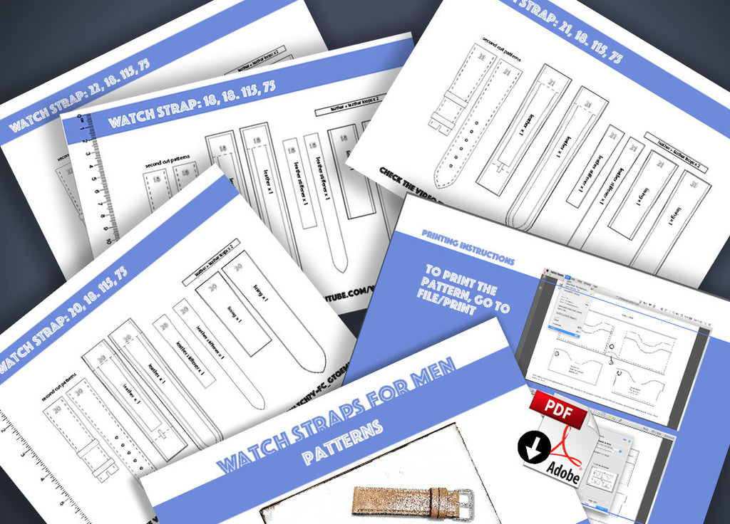 WATCH STRAP PRO 8 SIZES BUNDLE - PDF patterns + video tutorial – AM ...